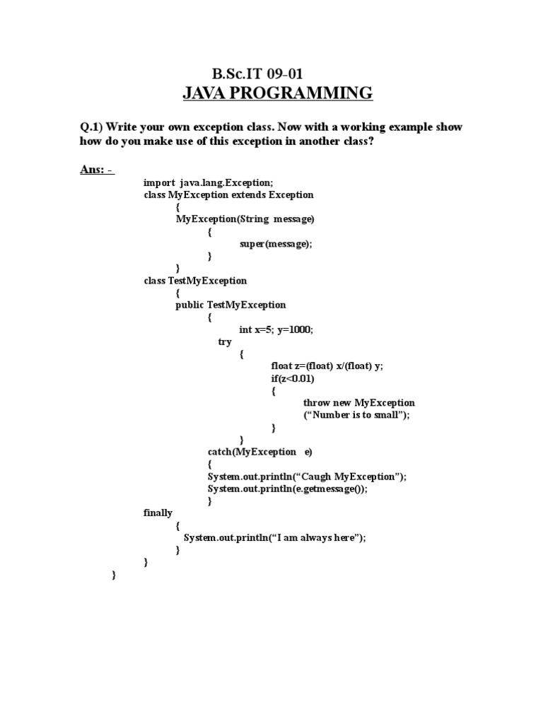 Java Exception Handling and GUI Applet | PDF | Method (Computer Programming) | Inheritance ...