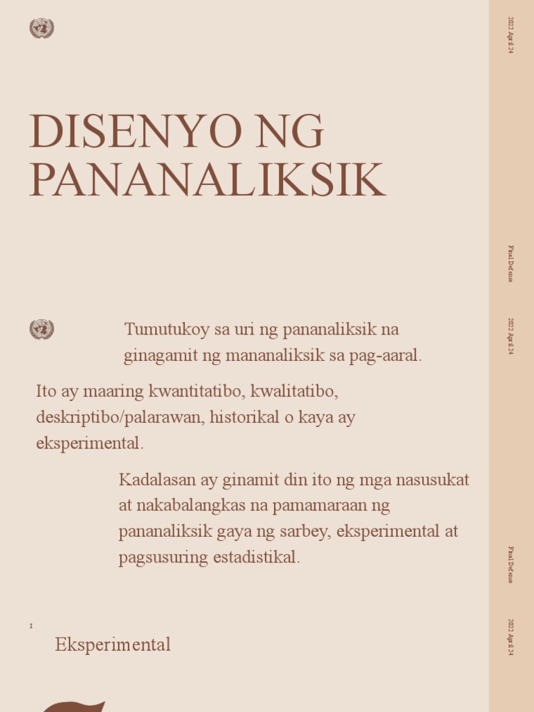 Disenyo NG Pananaliksik | PDF