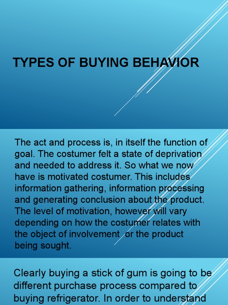 Types of Buying Behavior | PDF | Behavior | Brand