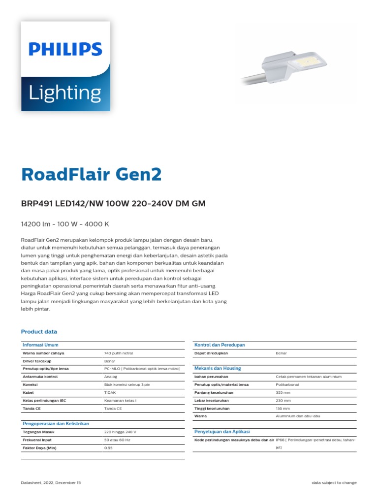 BRP491 LED142:NW 100W 220-240V DM GM 911401673306 - EU - Id - ID - PROF ...