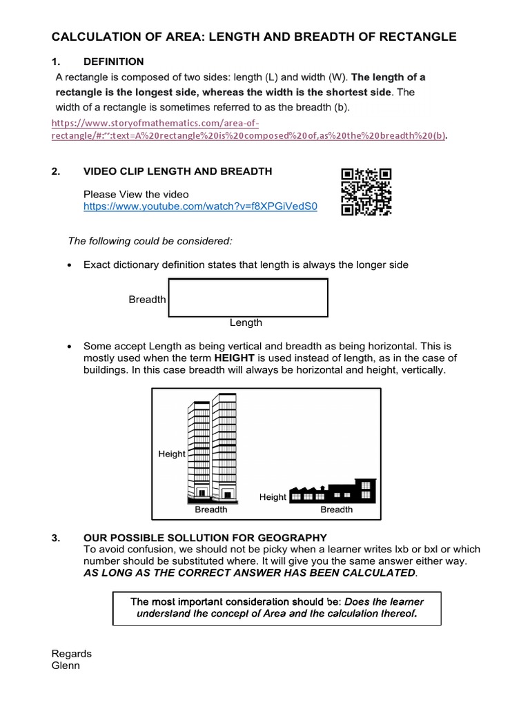 Calculation of Area | PDF | Length | Geometry