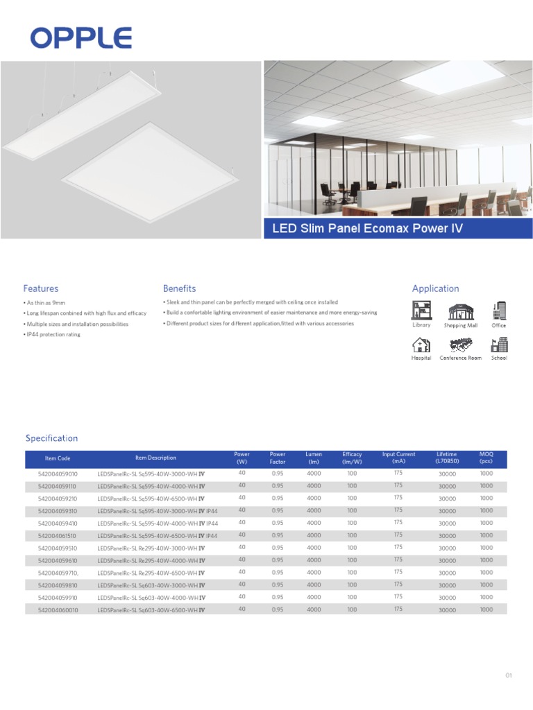 LED Slim Panel Ecomax Specifications | PDF | Mains Electricity ...