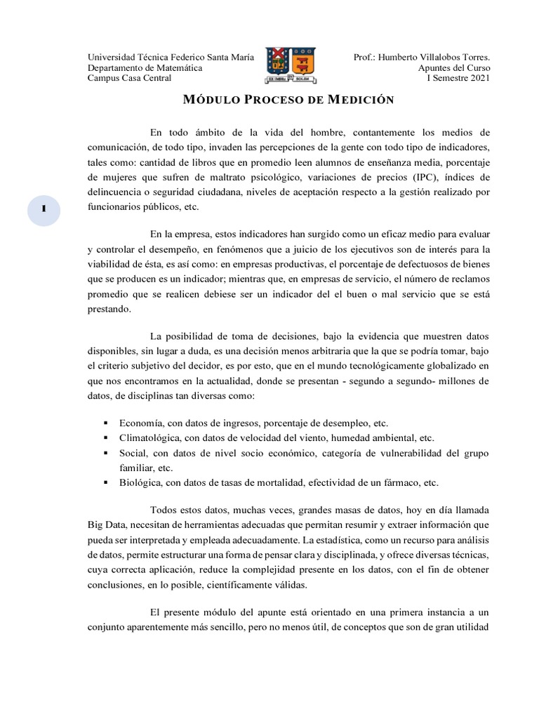 A0.01 Apunte Modulo Proceso de Medición Introducción Al Muestreo | PDF