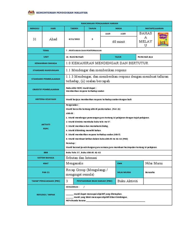 RPH BM THN 3-Unit 21 (M31) | PDF