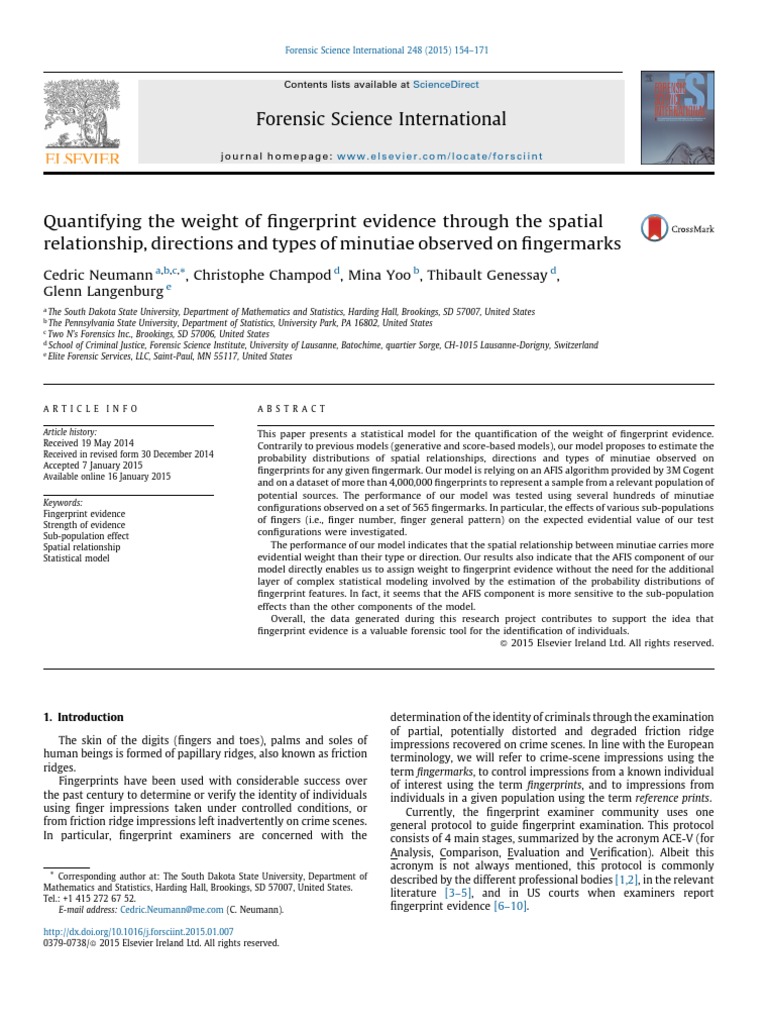 Neumann Et Al. - 2015 - Quantifying The Weight of Fingerprint Evidence ... Neumann Et Al. - 2015 - Quantifying The Weight of Fingerprint Evidence ...