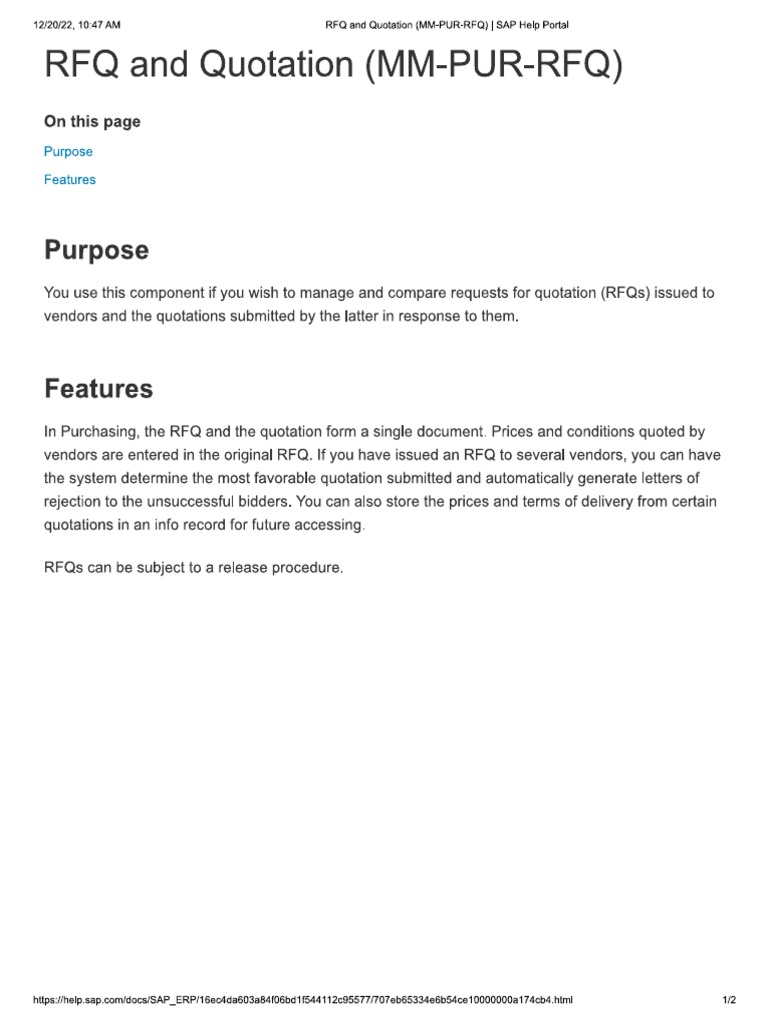 43 RFQ and Quotation (Mm-Pur-Rfq) | PDF