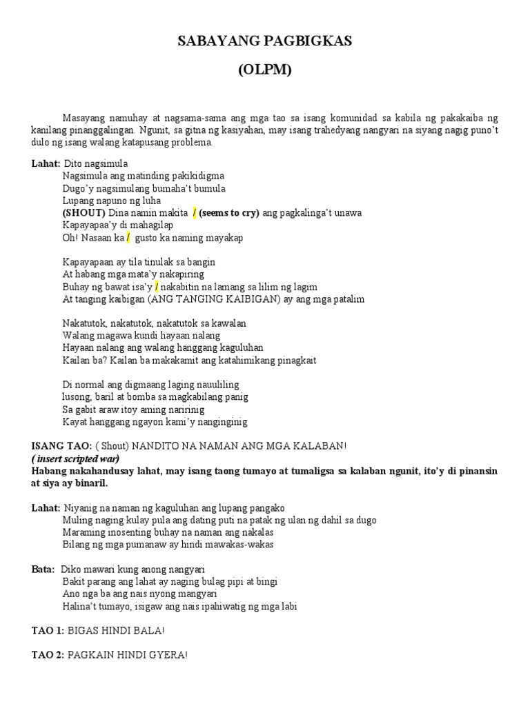 Sabayang Pagbigkas | PDF