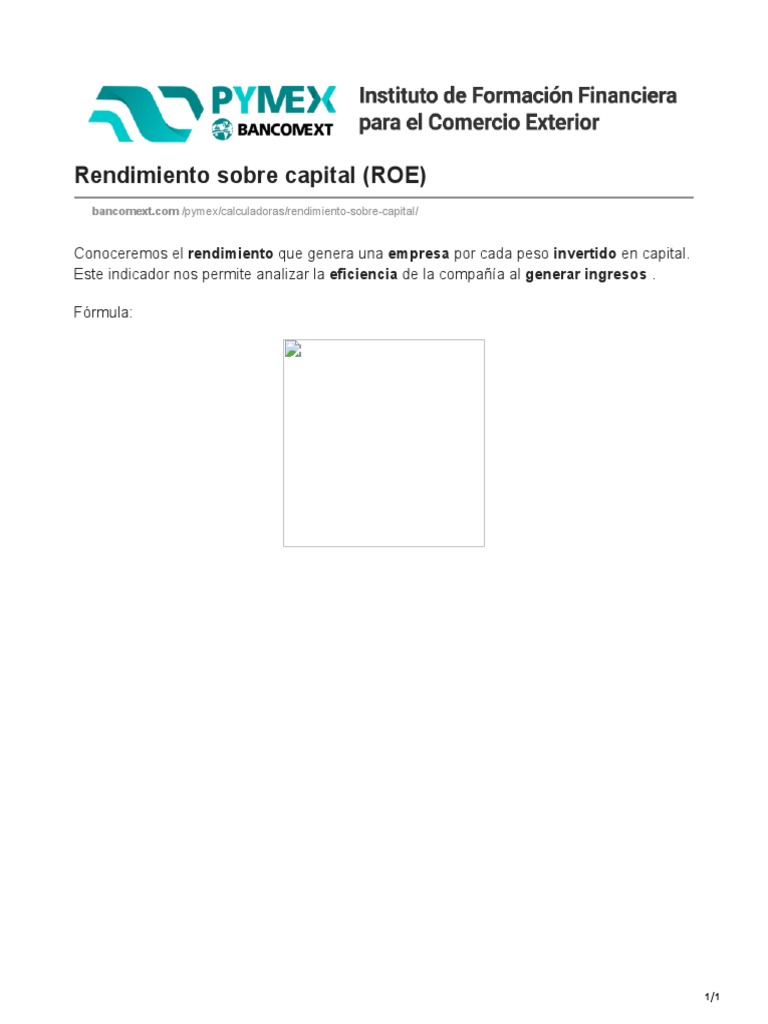 Bancomext.com-Rendimiento Sobre Capital ROE | PDF