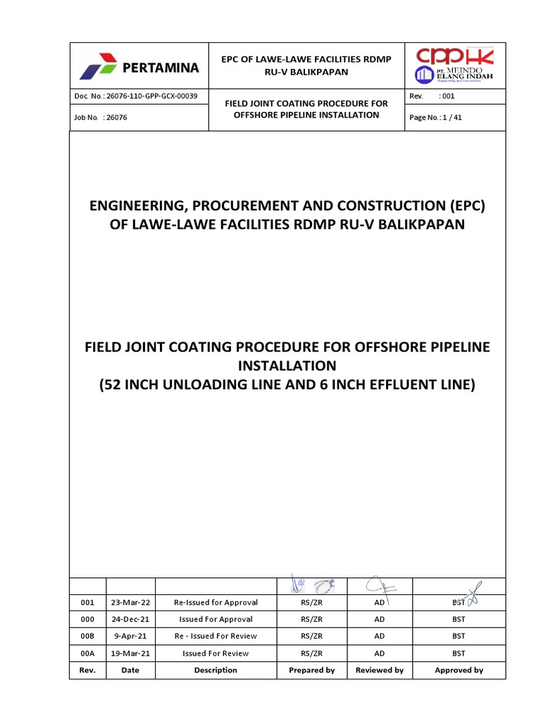 26076-110-GPP-GCX-00039 - 001 - Field Joint Coating Procedure For ...