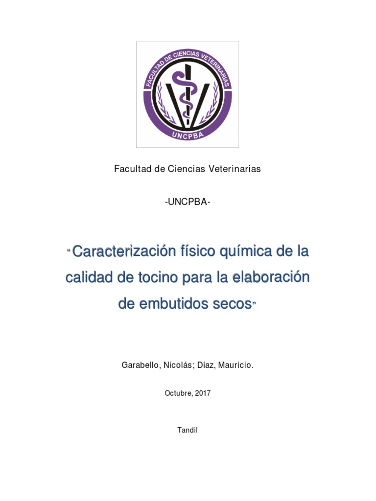 Garabello Nicolas Caracterizacionfisicoquimica | PDF | Carne | Tejido ...