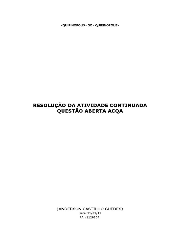 ACQA - Corrigida | PDF