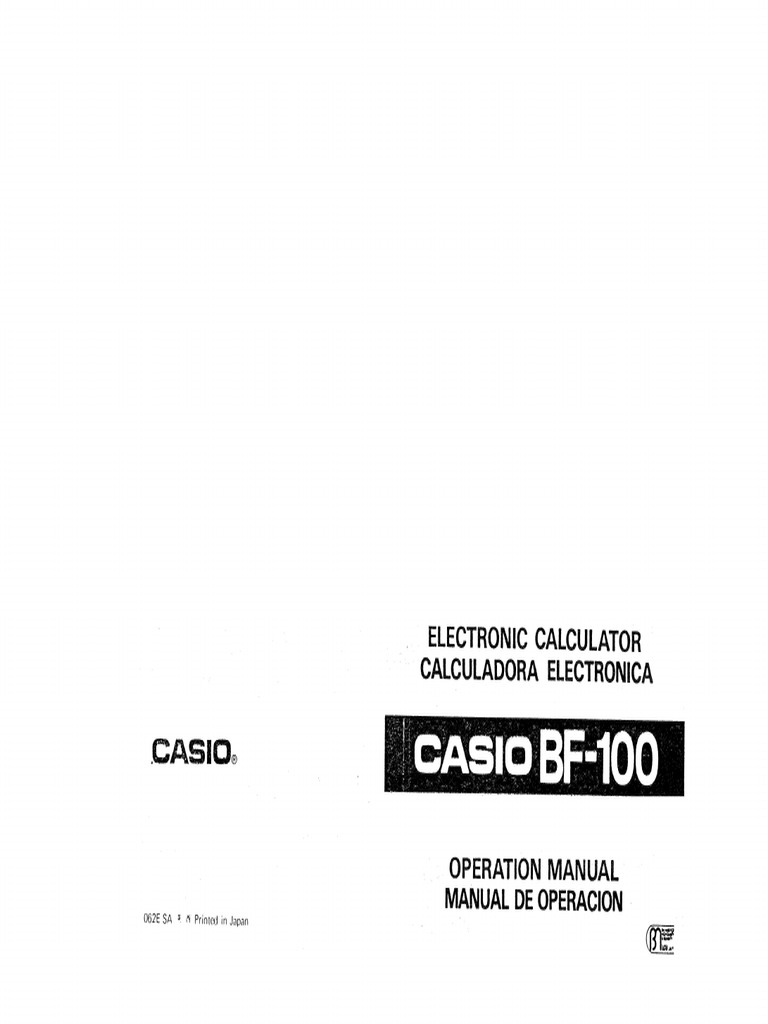 Bf100 Om Casio en | PDF
