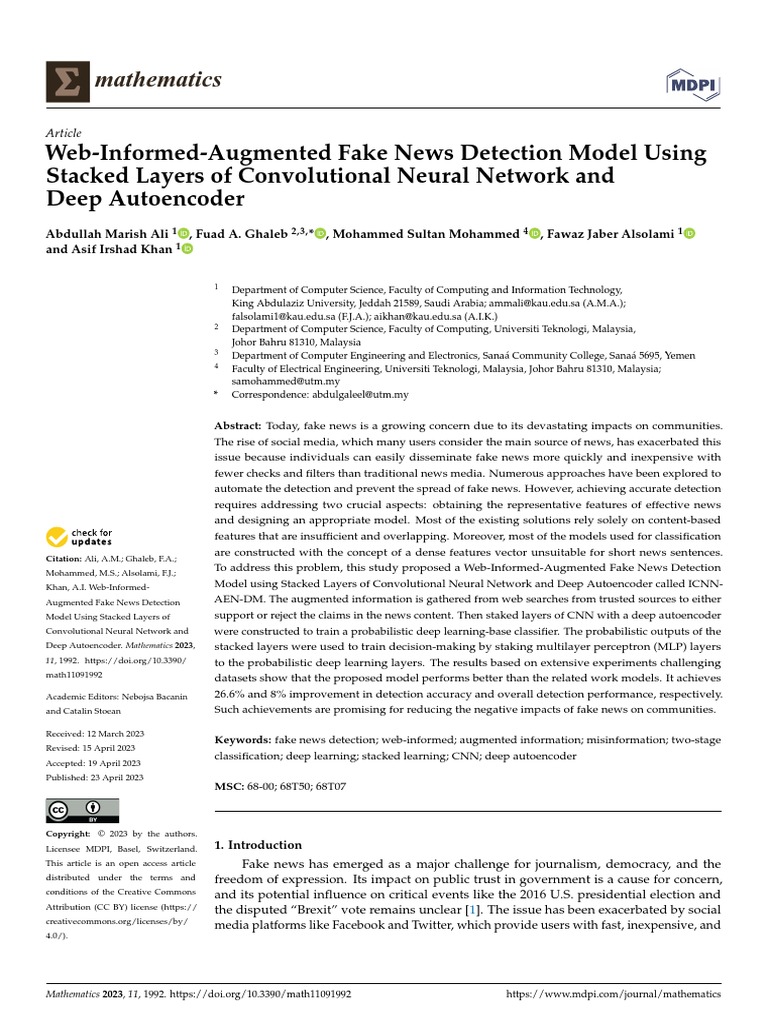 Mathematics 11 01992 v2 | PDF | Deep Learning | Applied Mathematics