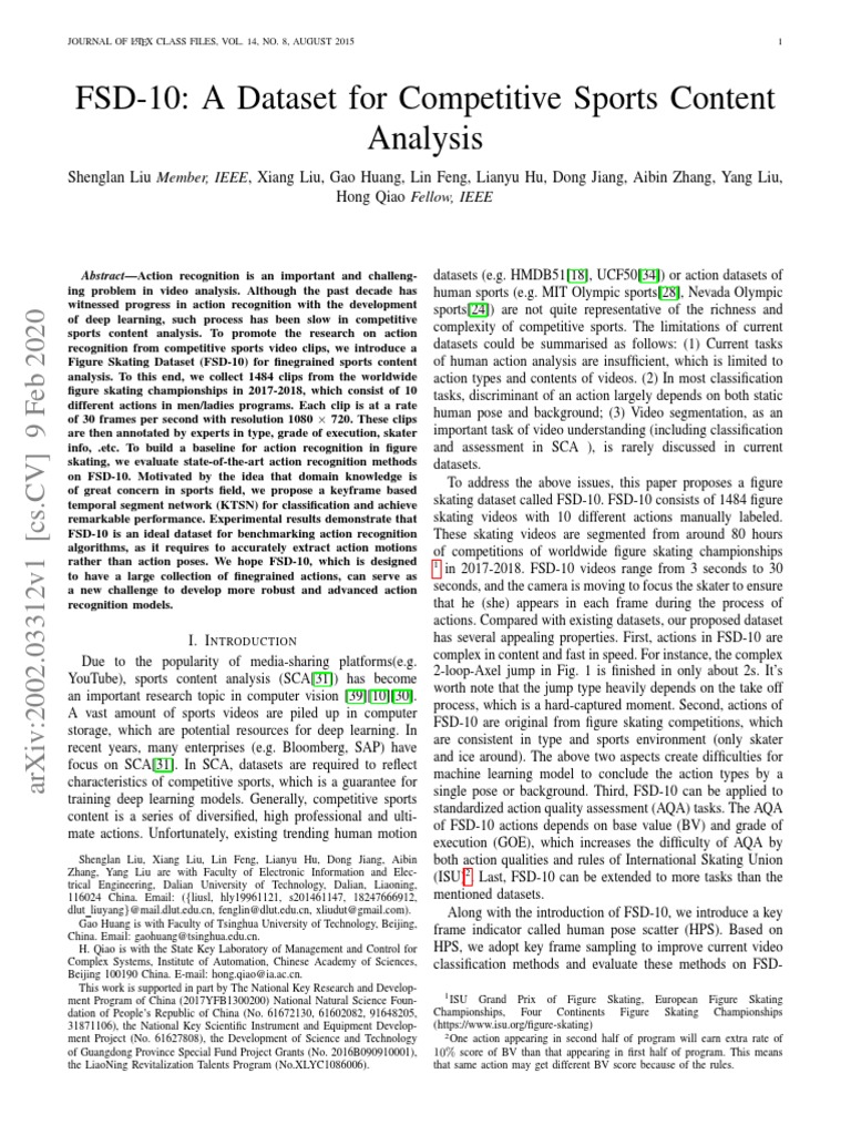 FSD-10: A Dataset For Competitive Sports Content Analysis | PDF