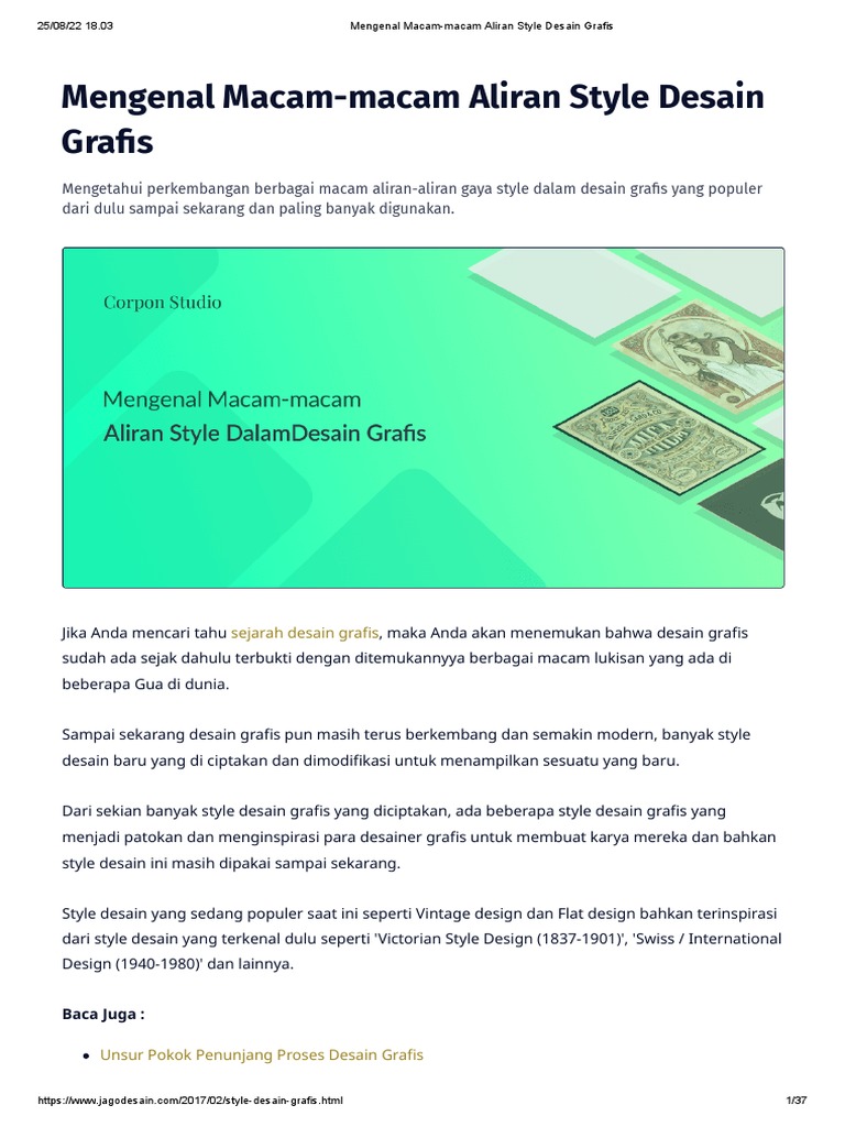 Mengenal Macam-Macam Aliran Style Desain Grafis | PDF | Seni