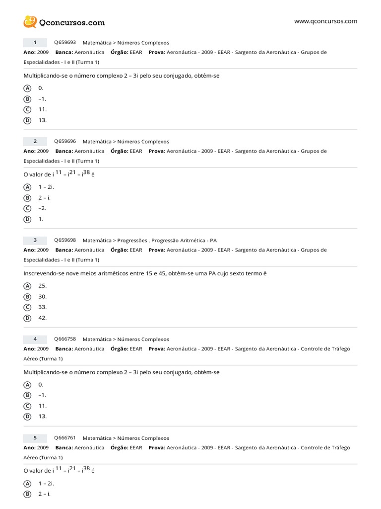 Complexos 1 | PDF | Matemática | Número complexo