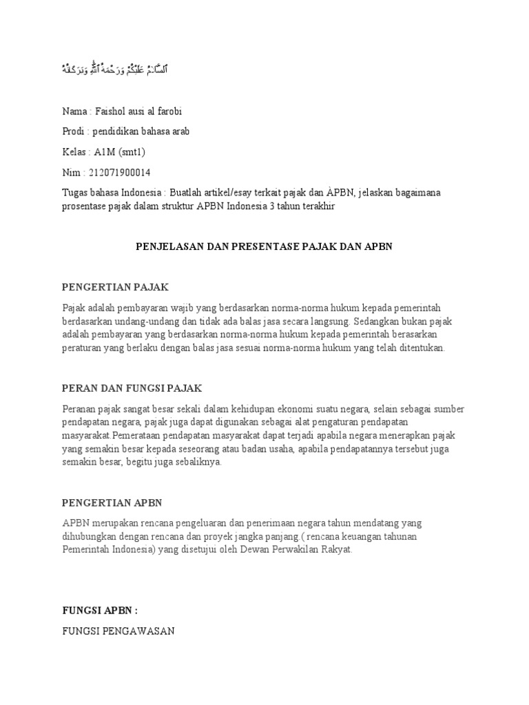 Apbn Dan Pajak | PDF