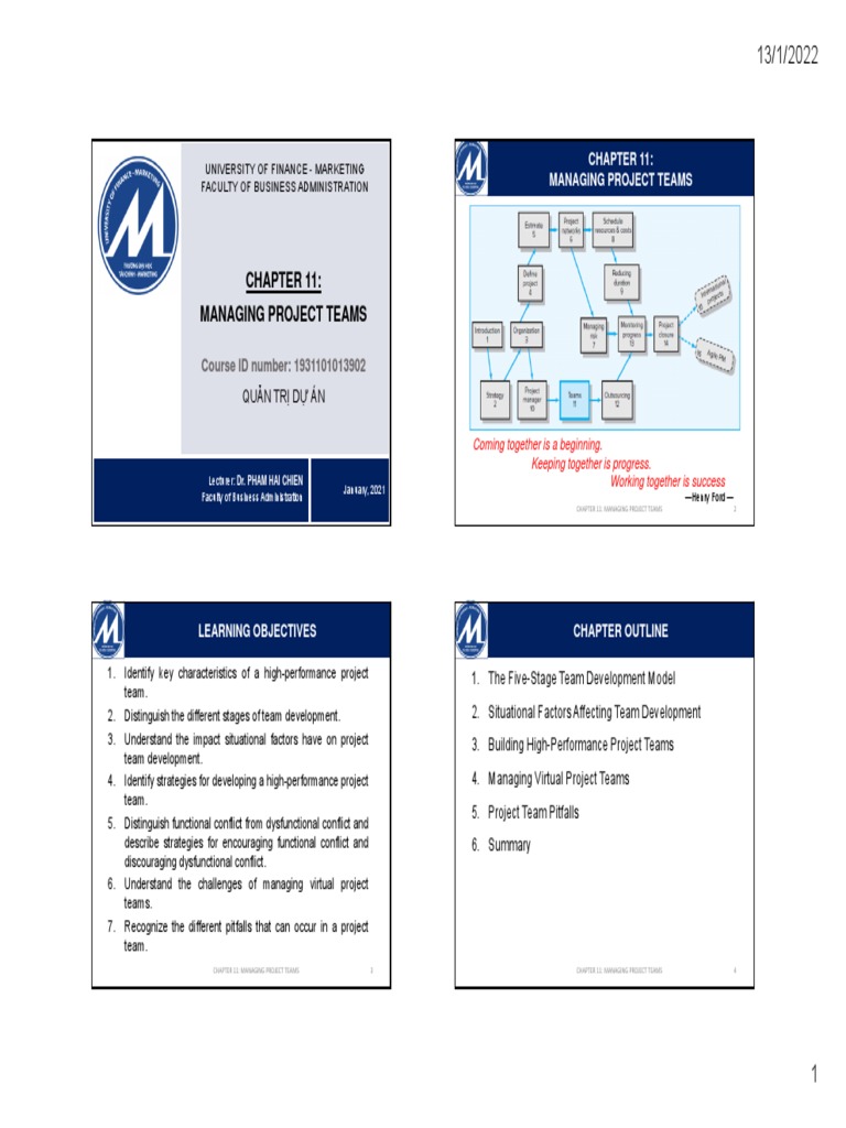 QLDA - Chapter 11-Managing Project Teams | PDF | Decision Making | Team Building