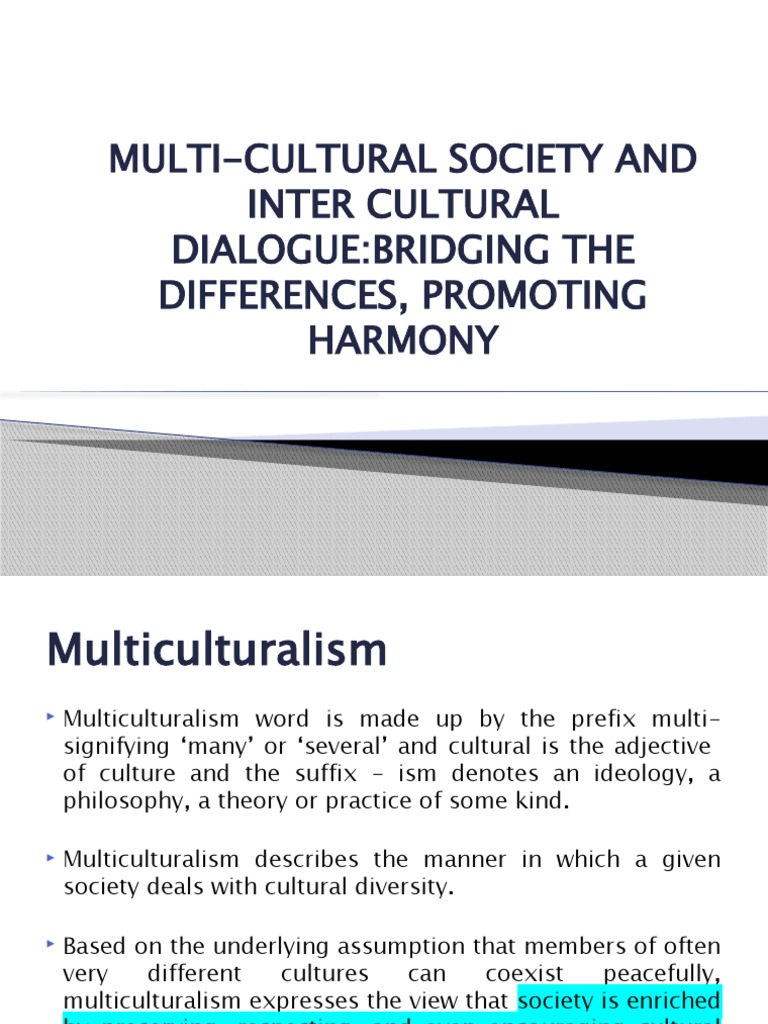 5 Multicultural Society and Inter Cultural Dialogue, Bridging The ...