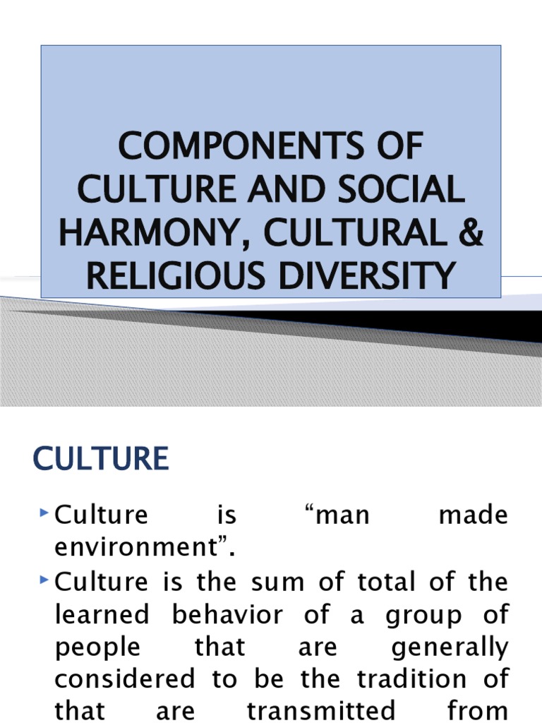 4 Components of Culture & Social Harmony, Cultural & Religious ...