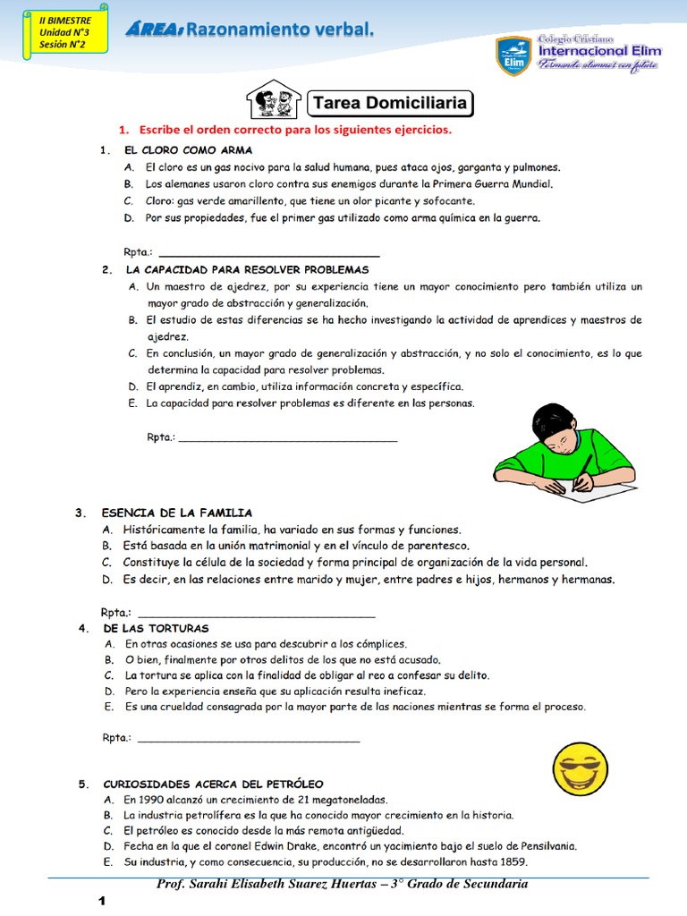 U3 s1 Razonamiento Verbal Tarea Domiciliaria. | PDF
