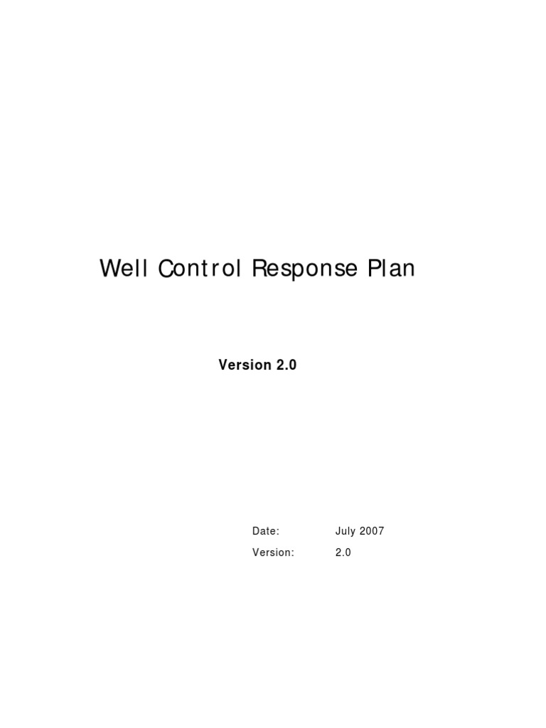 Well Control Response Plan | PDF | Incident Management | Blowout (Well ...