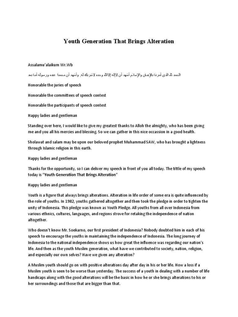 Youth Generation That Brings Alteration | PDF | Abrahamic Religions