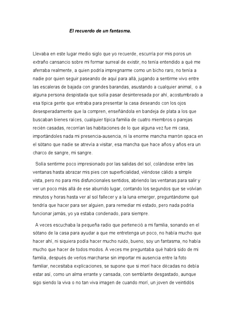 El Recuerdo de Un Fantasma | PDF