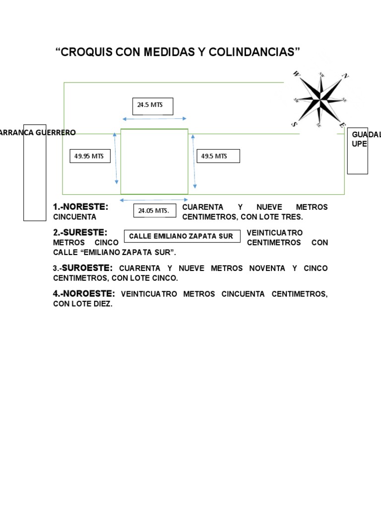 Croquis Con Medidas y Colindancias | PDF