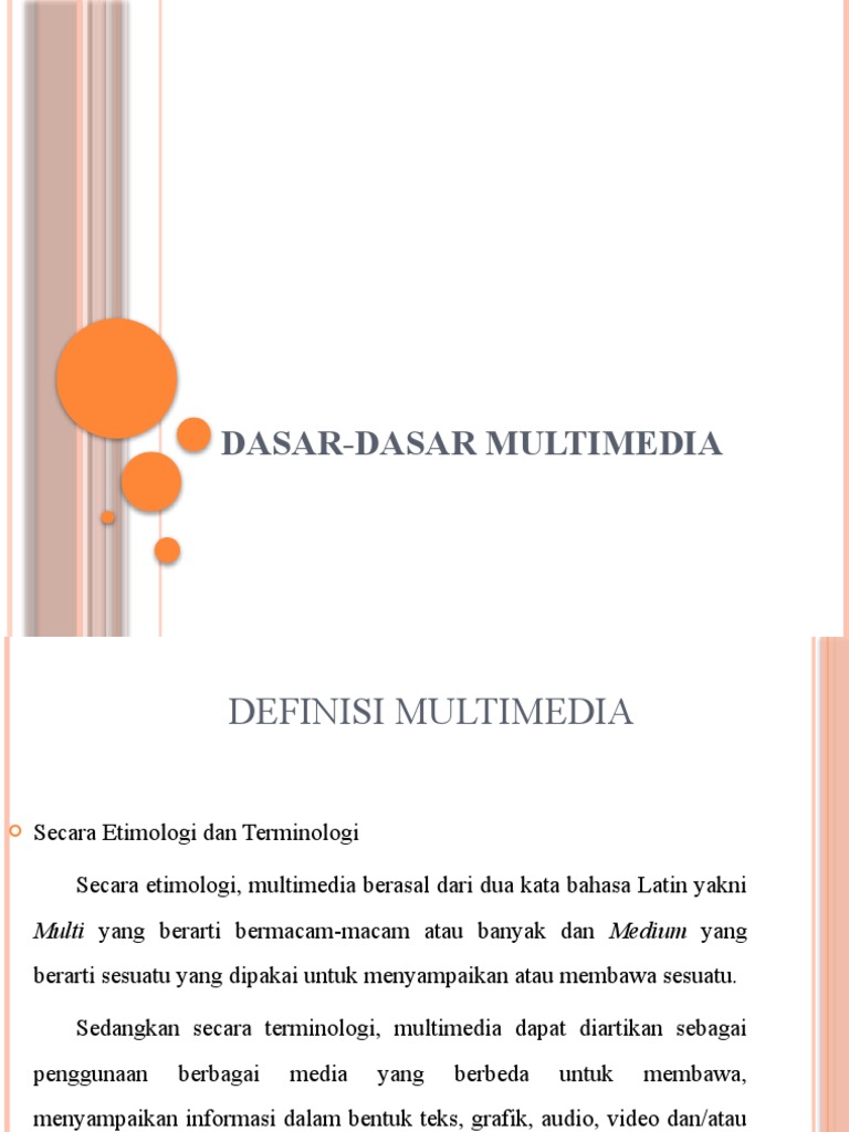 Dasar Dasar Multimedia | PDF