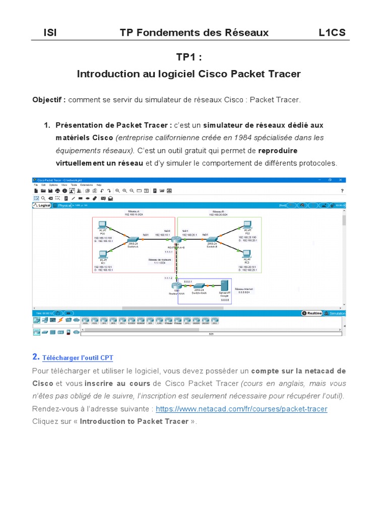 Introduction à Cisco Packet Tracer | PDF | Wi-Fi | Adresse IP