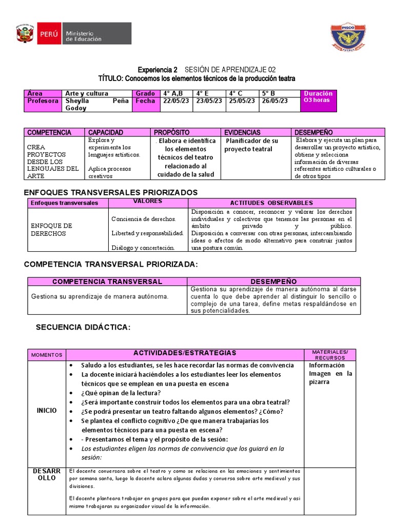 Sesion 3 Exp 2 | PDF | Aprendizaje | Evaluación