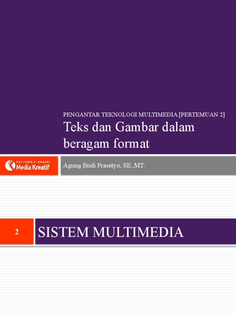Sistem Multimedia: Teks dan Gambar | PDF
