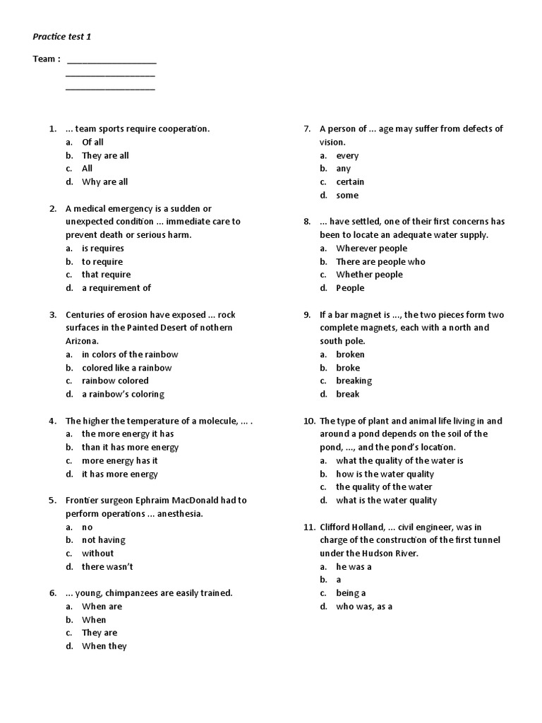 Practice Test 1 Pdf