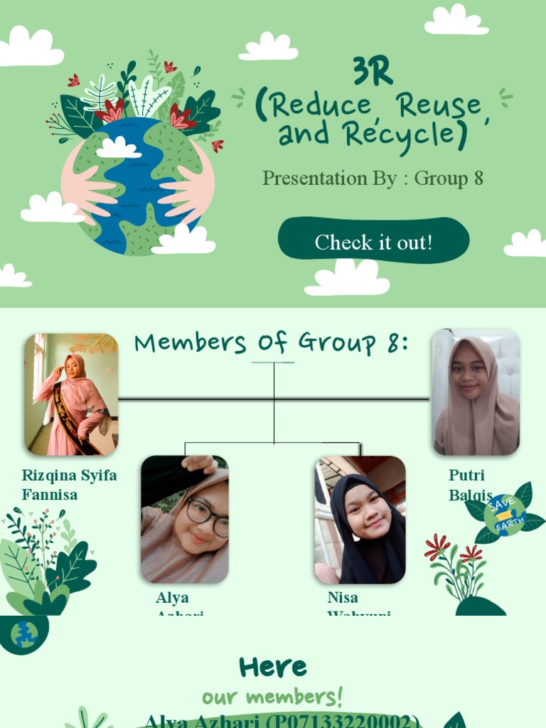 Group 8 - 3R (Reduce, Reuse, and Recycle) | PDF | Recycling | Waste