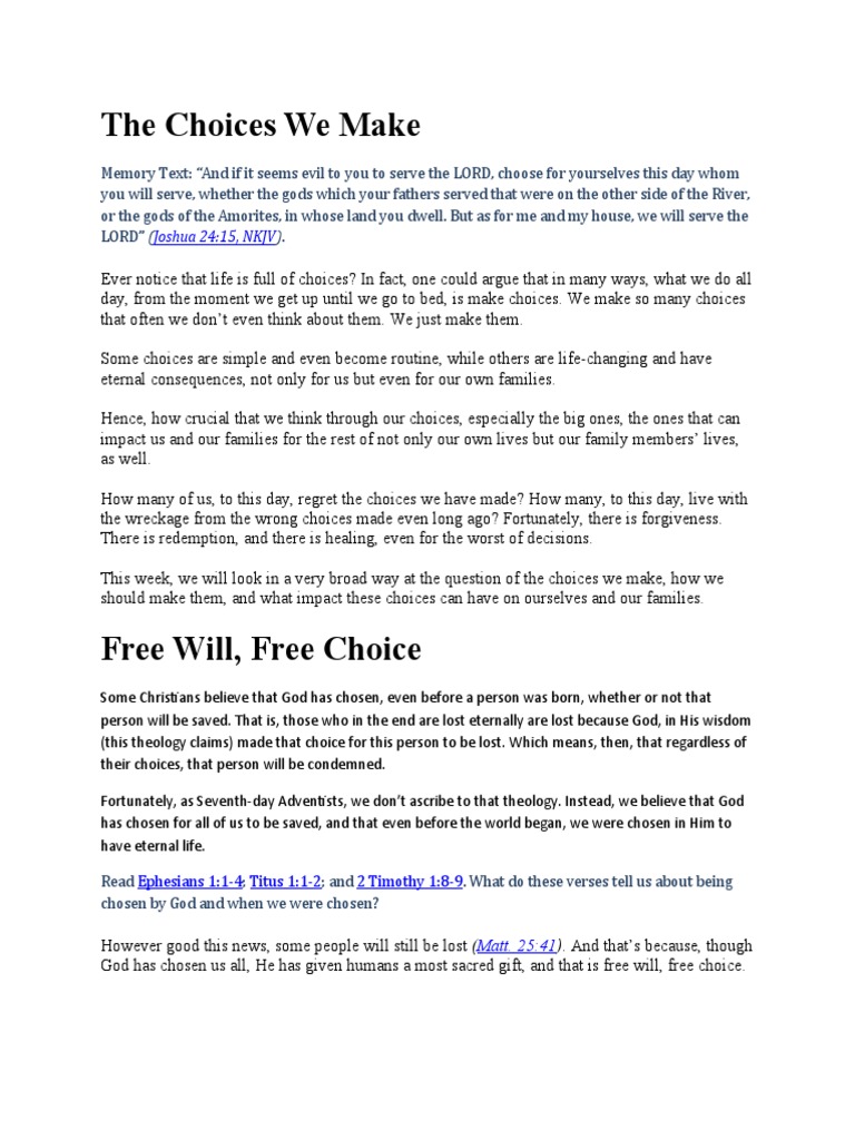 The Choices We Make | PDF