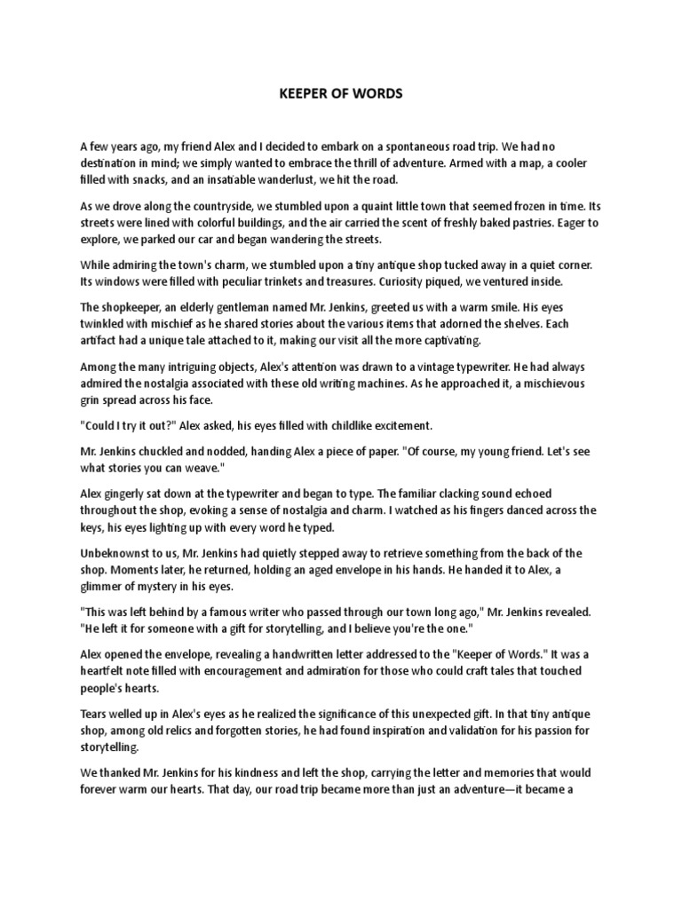 Keeper of Words | PDF