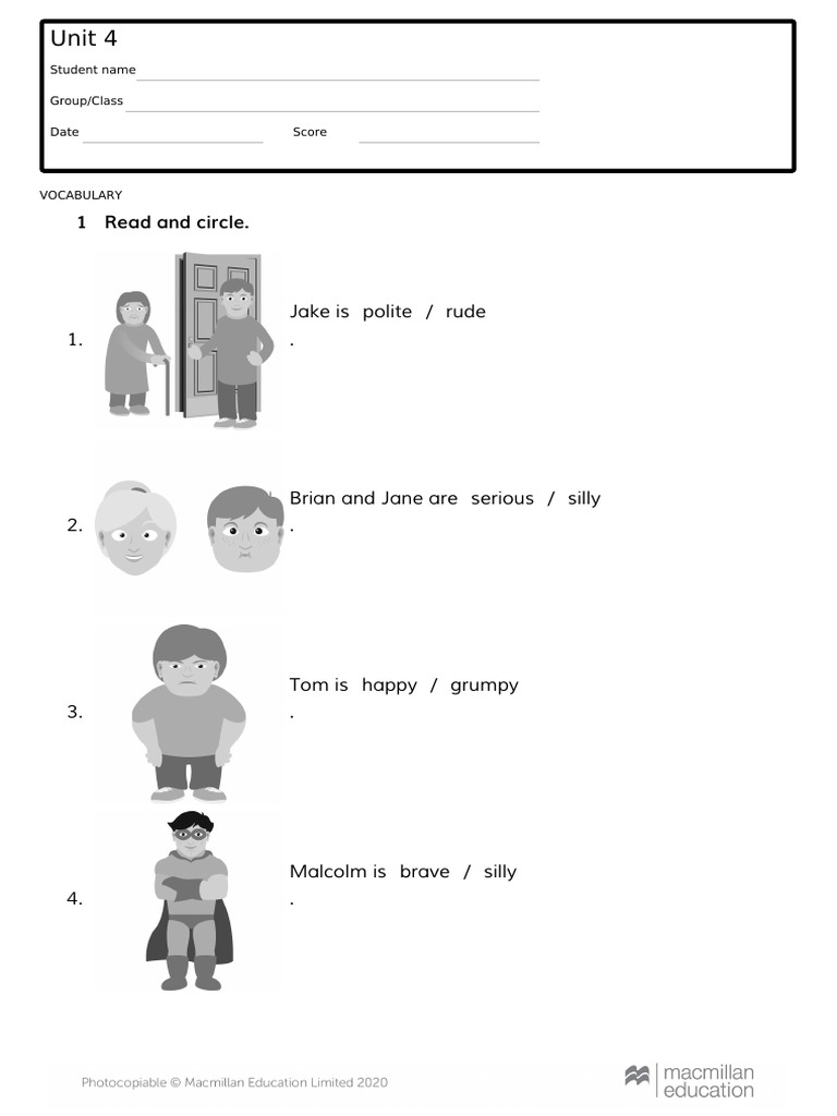 Blank Unit4 Happy Campers Test | PDF | Question | Human Communication