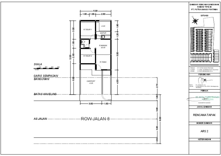 Denah Tapak Rumah Tipe 35 | PDF