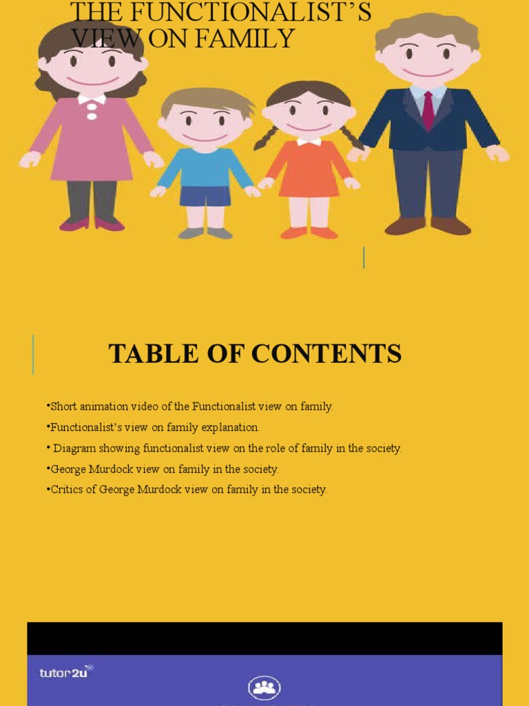 Functionalist Family Insights | PDF | Family | Society