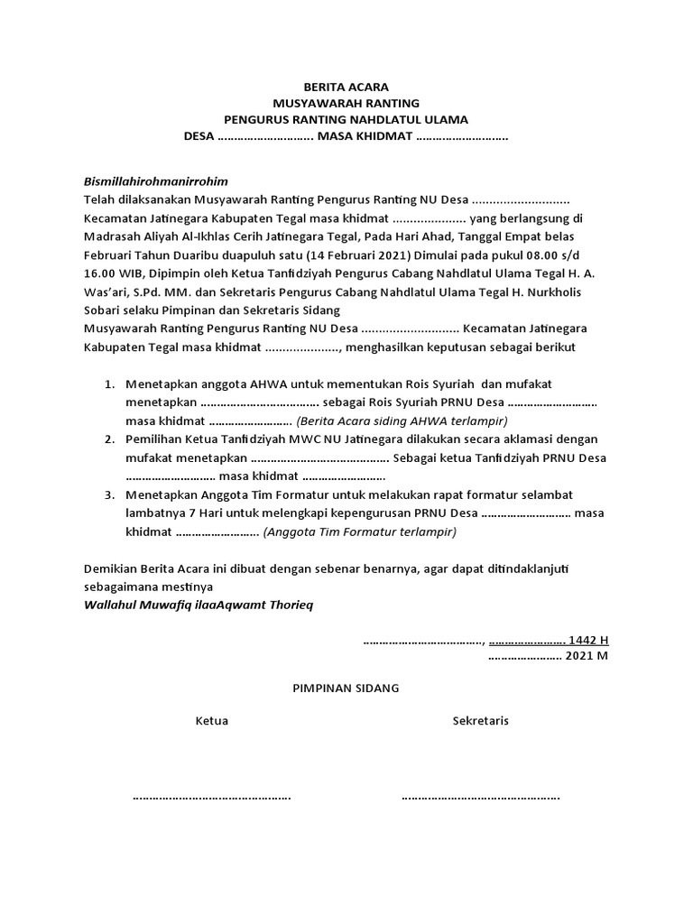 Berita Acara Musran | PDF