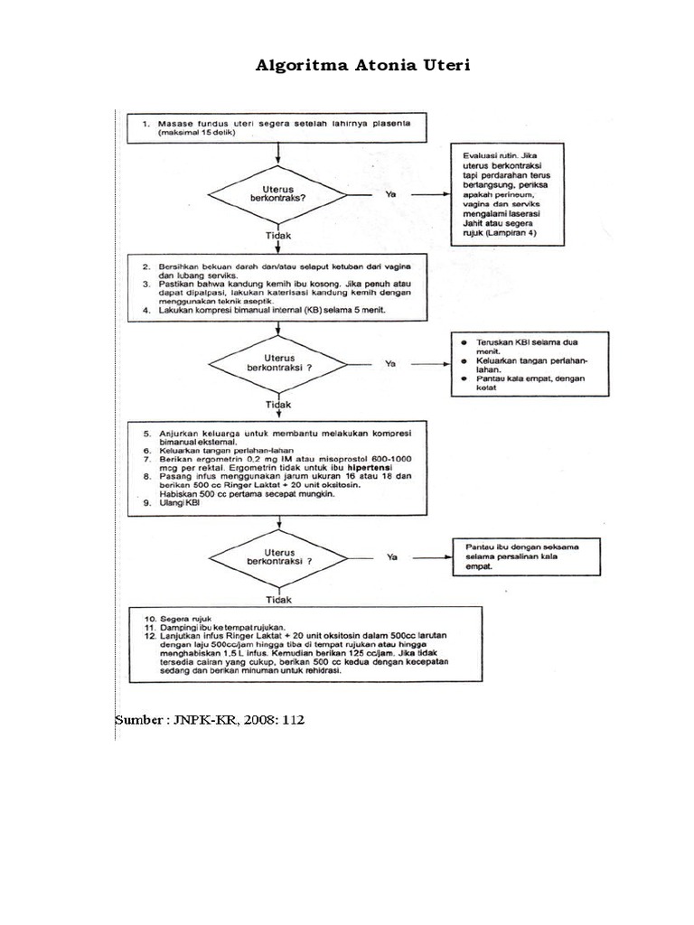 Algoritma Atonia Uteri | PDF