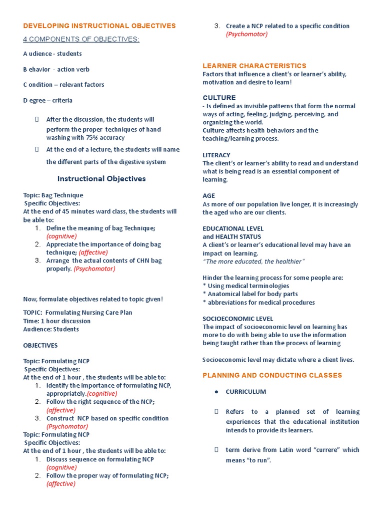 Formulating Effective Instructional Objectives | PDF | Learning | Curriculum