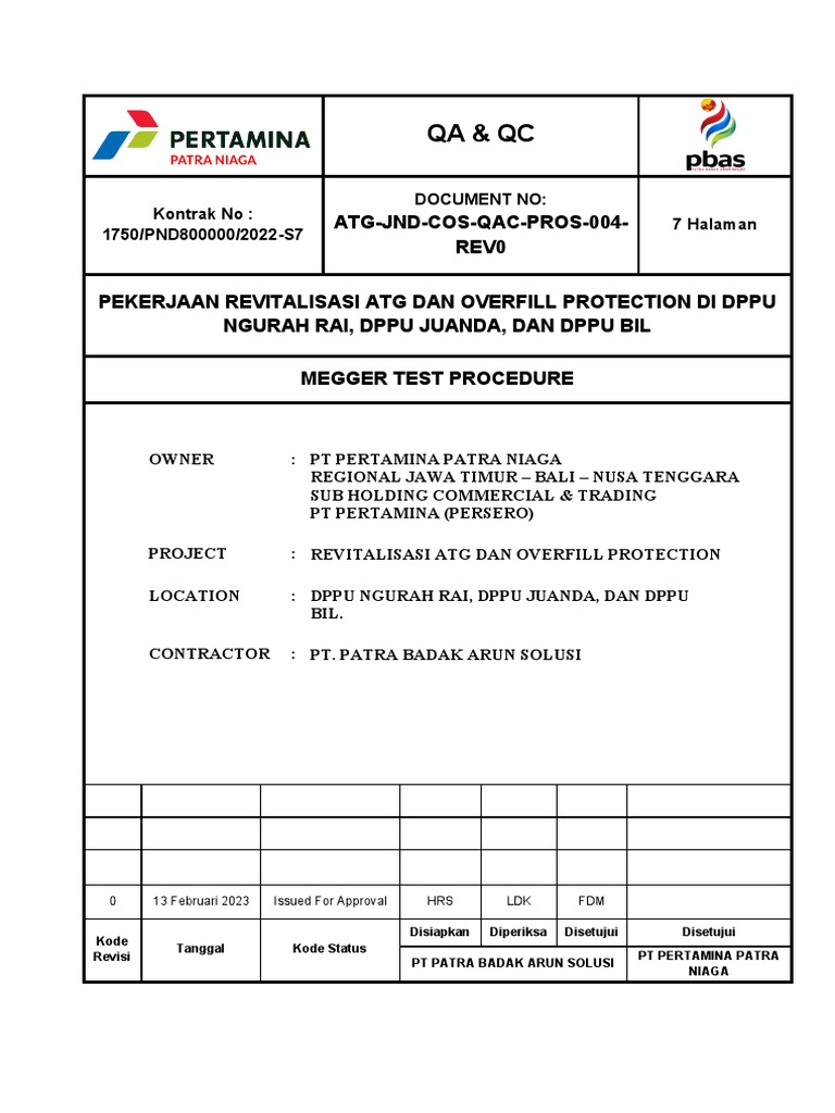 C.2.4 Merger Test Procedure - JND REV 0 | PDF