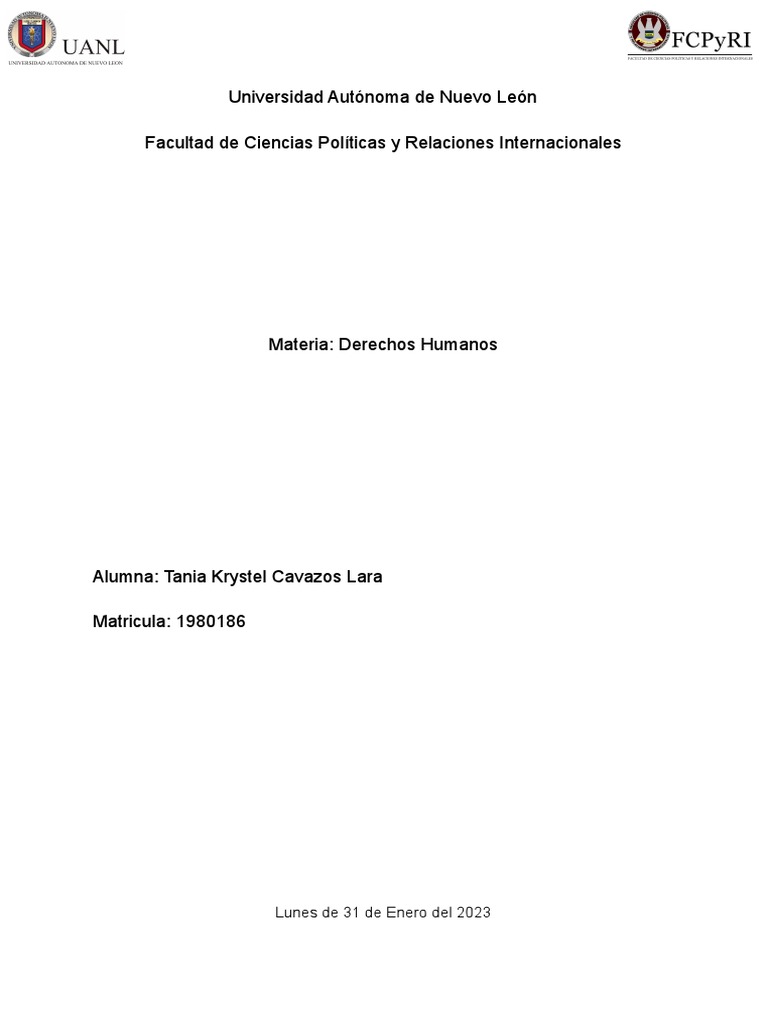 Derechos Humanos Universales y su Importancia | PDF | Principios éticos ...