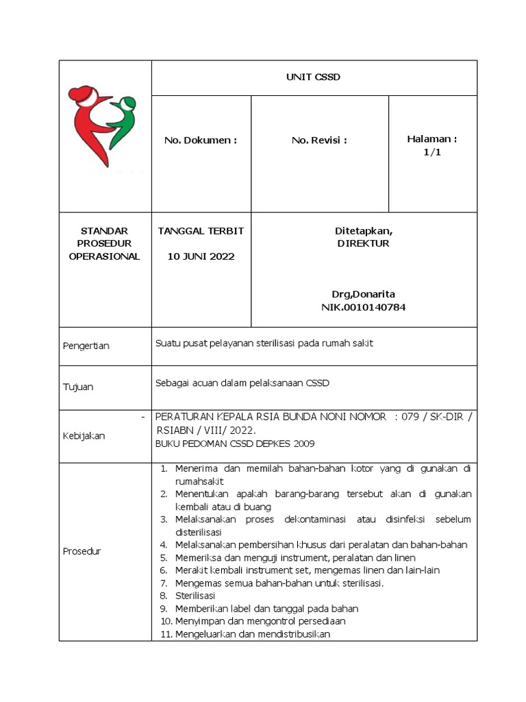 Spo Terbaru CSSD 2022 | PDF