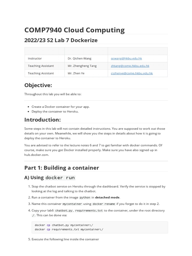 7 Dockerize Pdf Computer Architecture Computer Science 5362