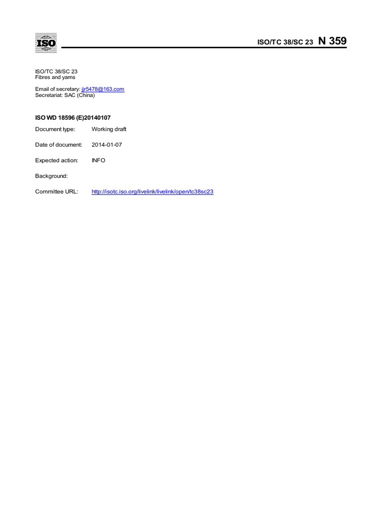 Iso TC38 | PDF | International Organization For Standardization