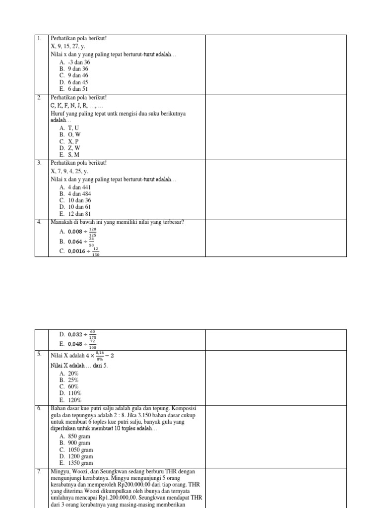 Soal Matematika dan Logika | PDF
