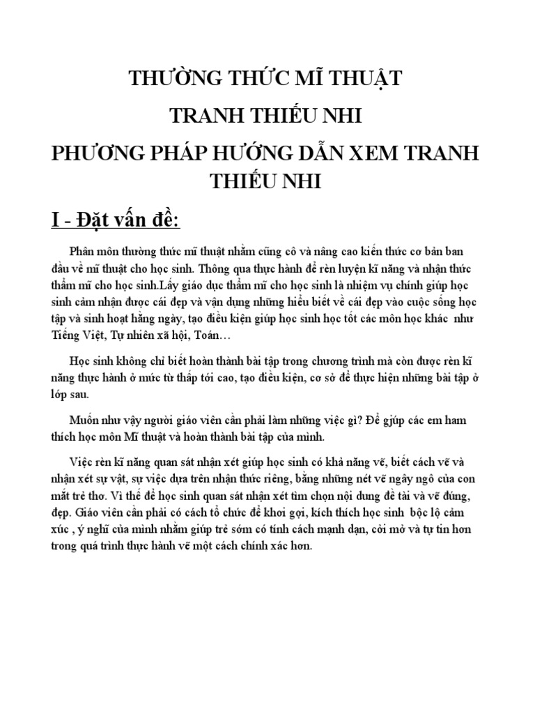 Thuong Thuc Mi Thuat | PDF